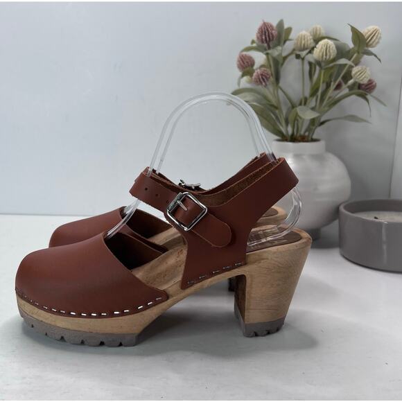 MIA | Shoes | Mia Abba Platform Chunky Heel Clog Chestnut Brown Womens ...